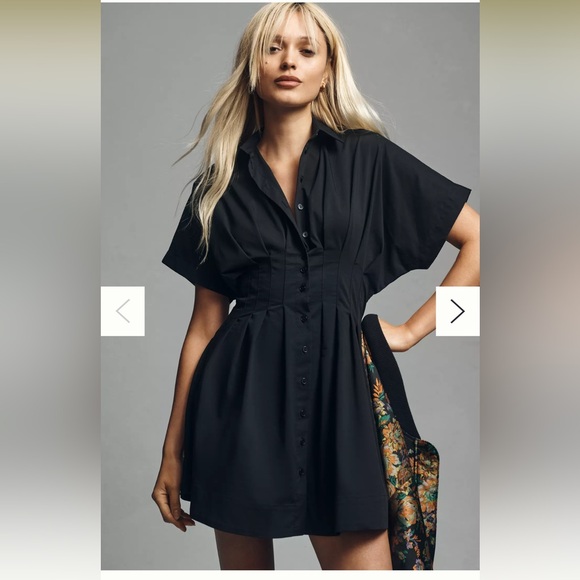 Anthropologie | Dresses | Anthropologie The Tobie Buttonfront Pleated ...